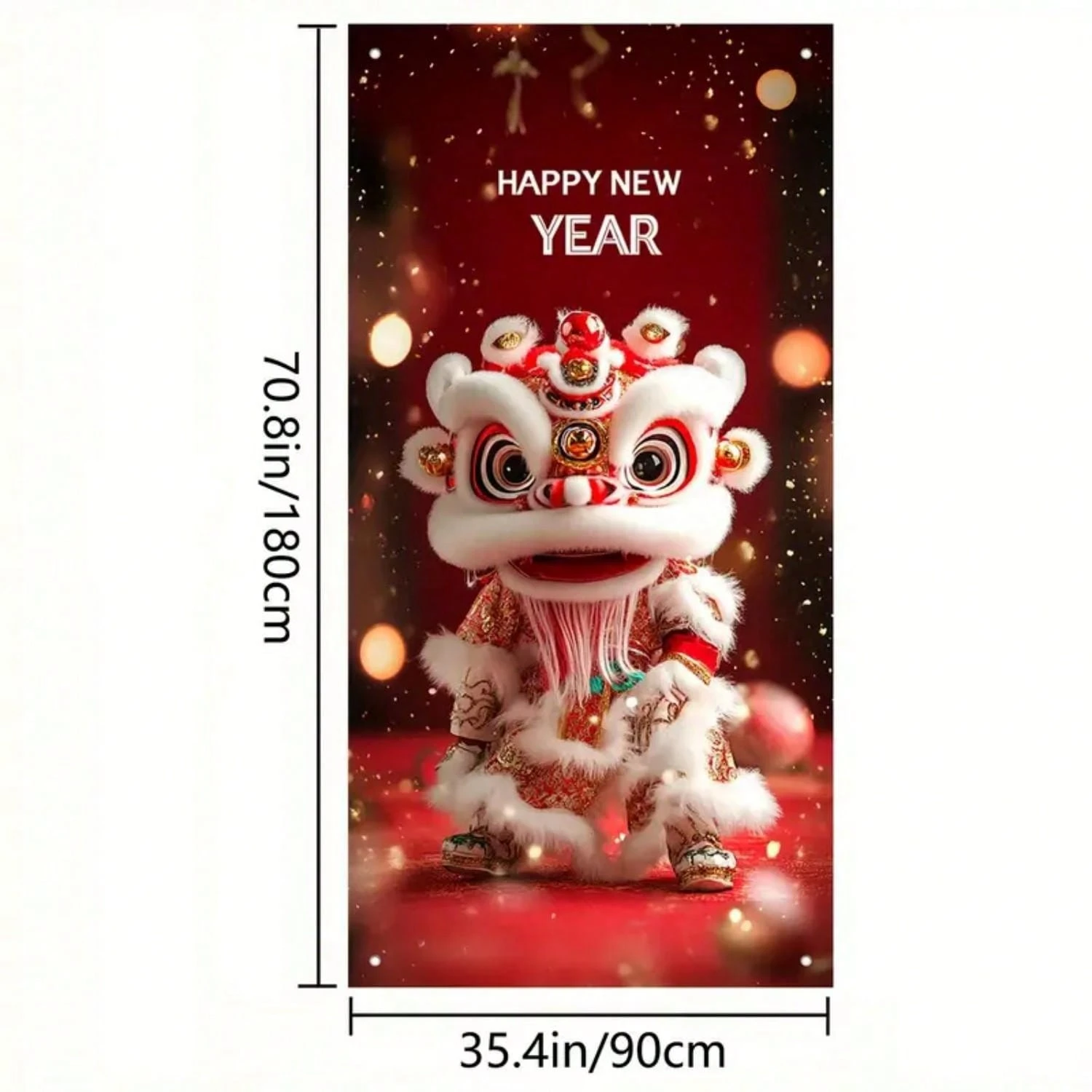 1 Piece Chinese New Year Door Cover Chinese Red Happy 2025 Door Banner ...