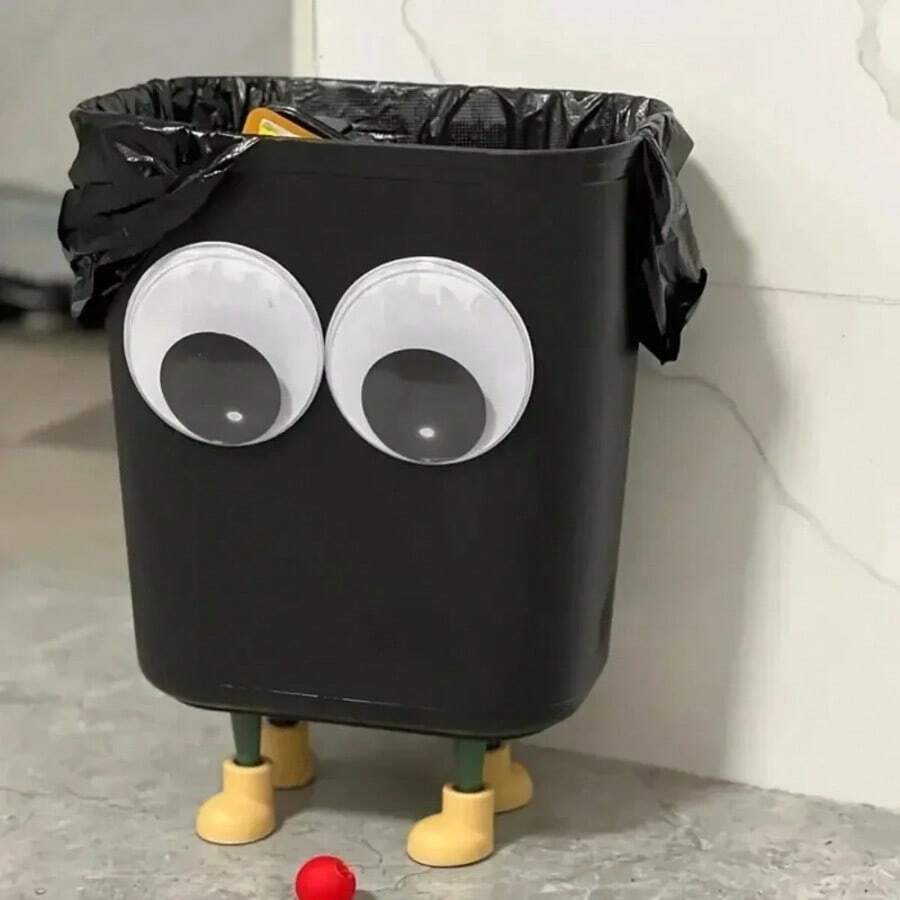 Funny Big Eyes Trash Can With Feet Garbage Bin Home Office Rubbish Bin ...