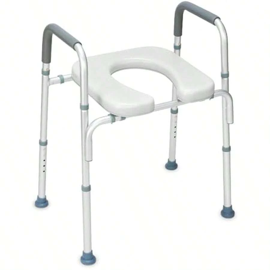 Raised Toilet Seat Heavy Duty Commode Chair With Handles Adjustable ...