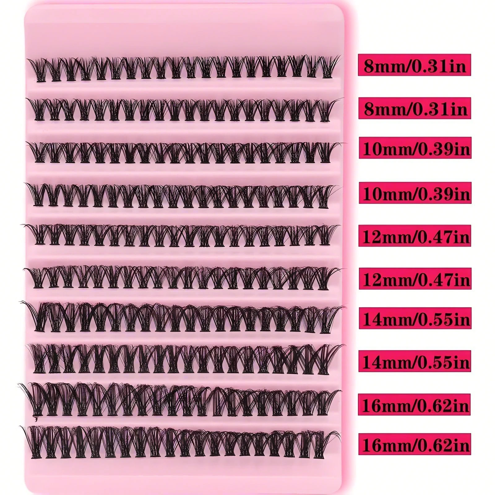 DIY Eyelash Extension Kit 200pcs Individual Lashes Cluster D Curl, 8-16mm Mix Lash Clusters With ...