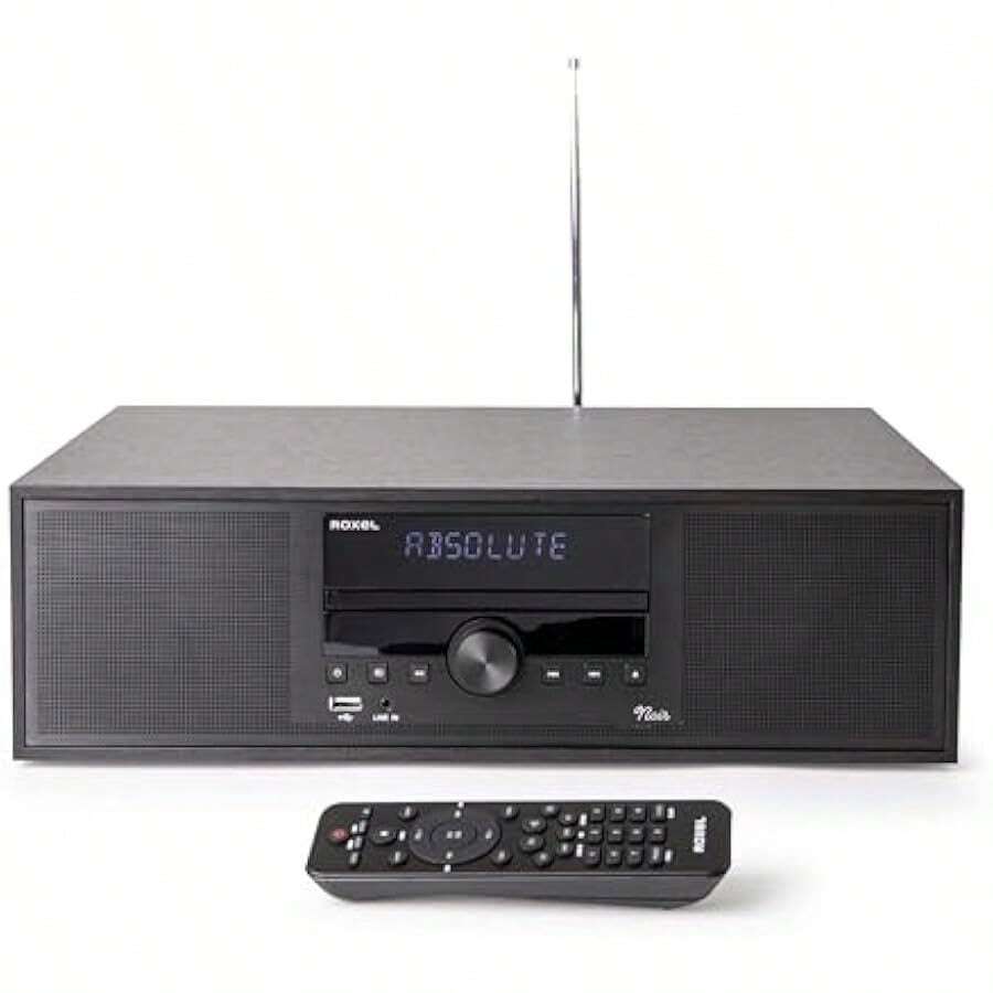 Roxel Noir All-In-One Micro Hi-Fi System Compact CD Player DAB FM ...