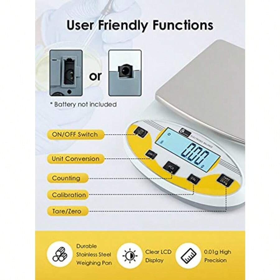 Digital Scales 0.01g Precision Analytical Electronic Balance Jewelry ...