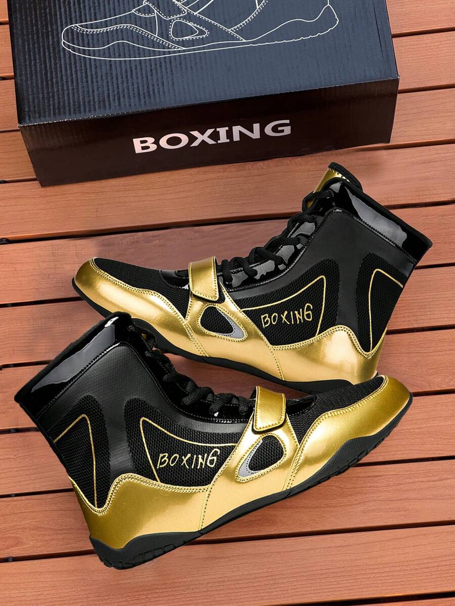 TOLLN Men's Professional Boxing Shoe High -Top Fight Shoe Fighting ...