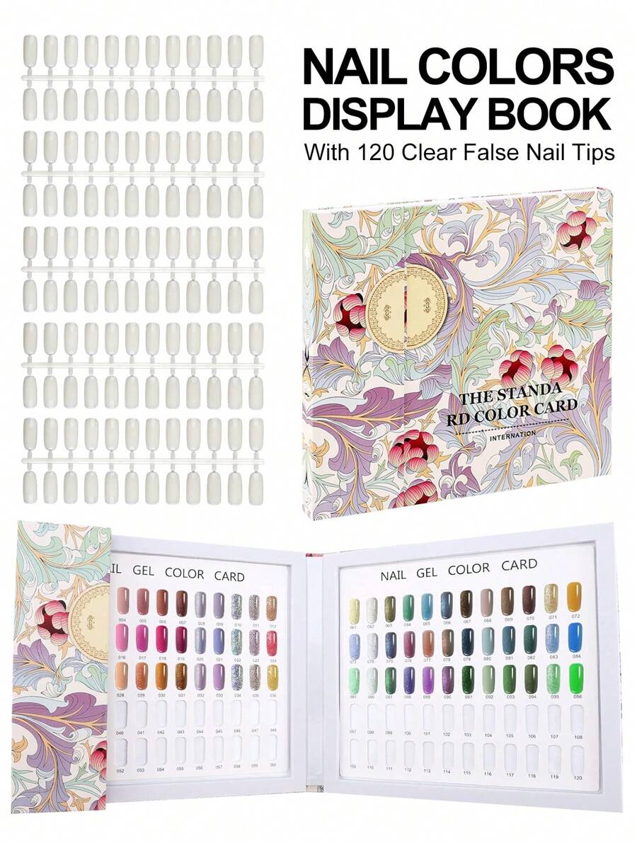 120 Color Nail Color Display Book, Nail Polish Organizer Swatch ...