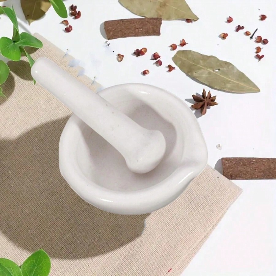 Mortero y maja de cerámica, cuenco de molienda, set de mortero y maja ...