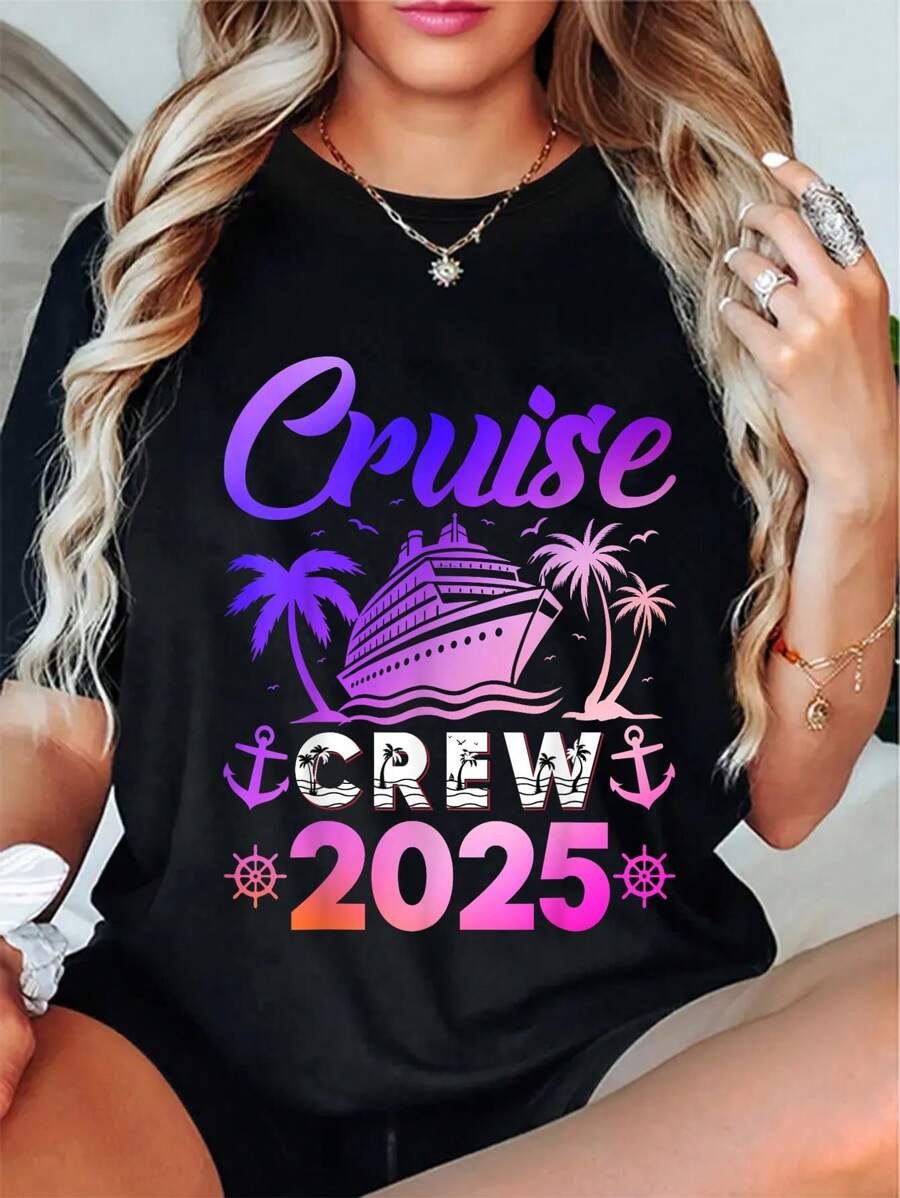 100% Cotton Family Vacation 2025 Beach Matching Summer Vacation 2025 T-Shirt | SHEIN USA