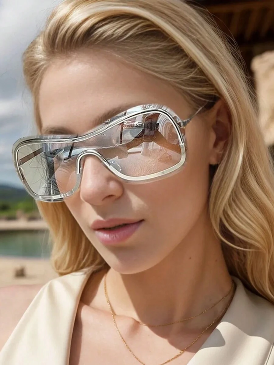 Fashionable Rimless Women's Metal Edged Asymmetric Shaped Eyeglasses ...