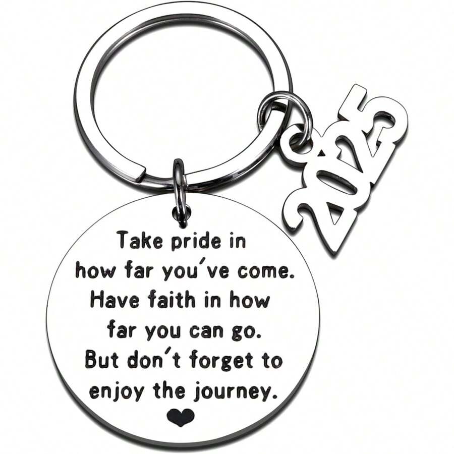 Silver Class Of 2025 Keychain, Graduation Gift For Him Her, Senior ...