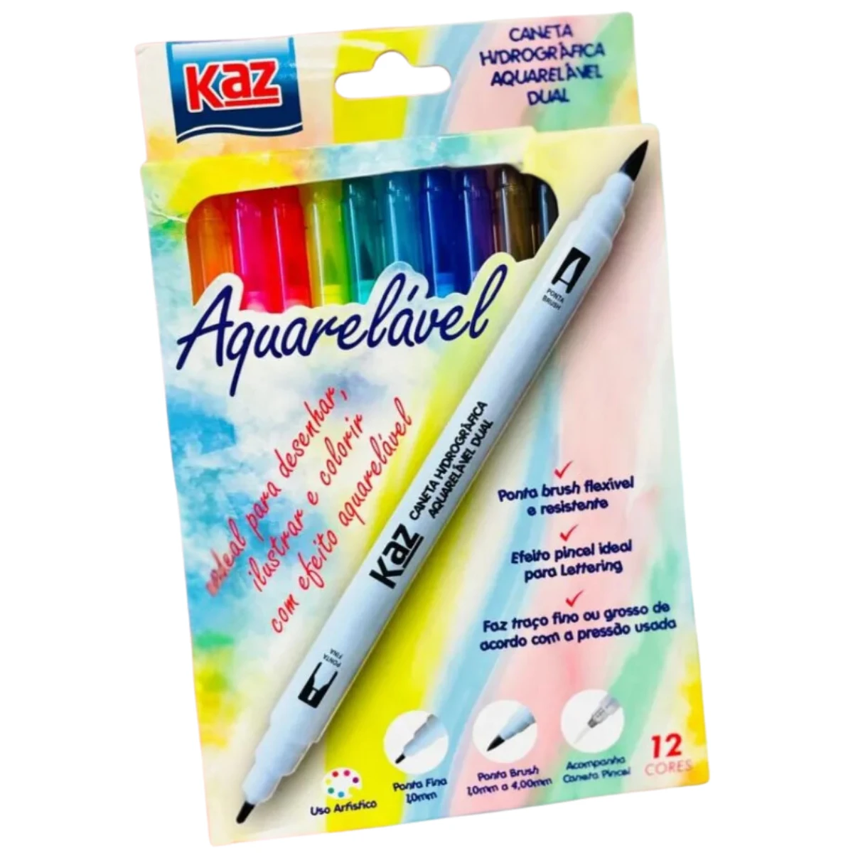 12 Color Dual Water-Soluble Pen - 2 Tips | SHEIN USA