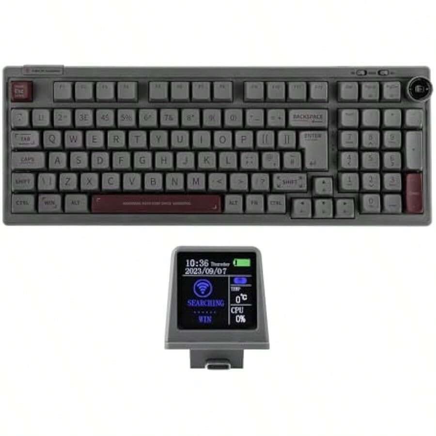 98 Keys ISO UK Mechanical Gaming Keyboard Customizable Mini TV Knob ...