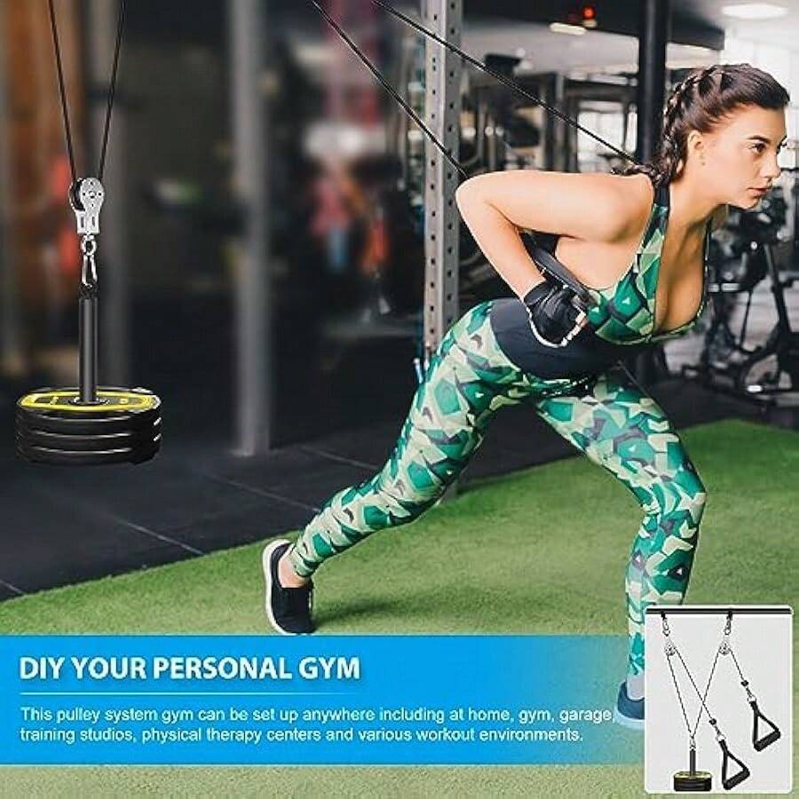 Cable Pulley System Home Gym Lat Pull Down Arm Workout Fitness Cable ...