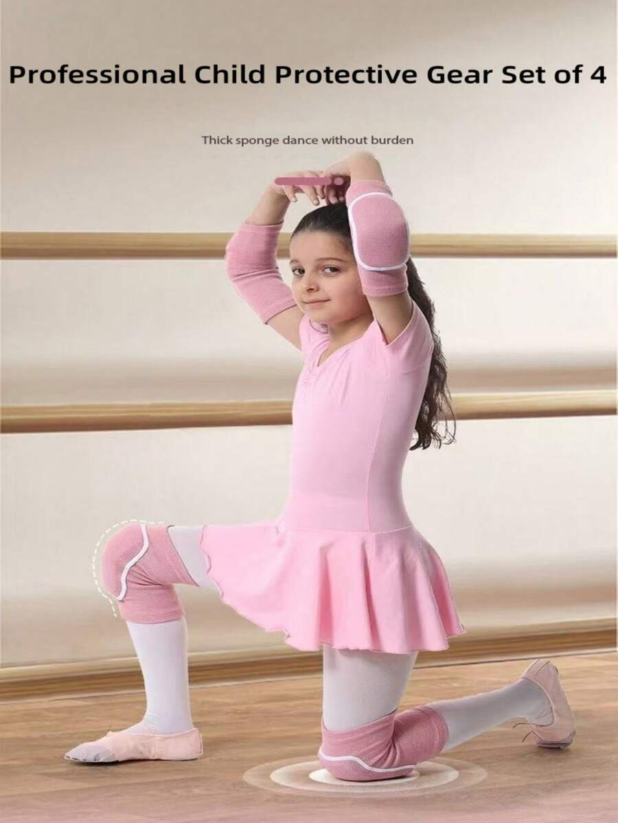 Child Dance Protective Gear Four-Piece Set Of Basketball Special Knee ...