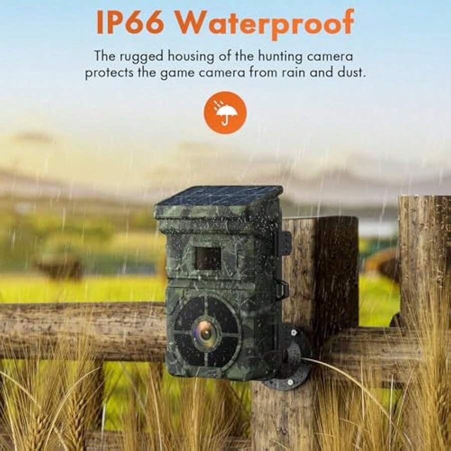 Solar Powered Wildlife Camera 48MP 4K 2500mAh Lithium Battery ...