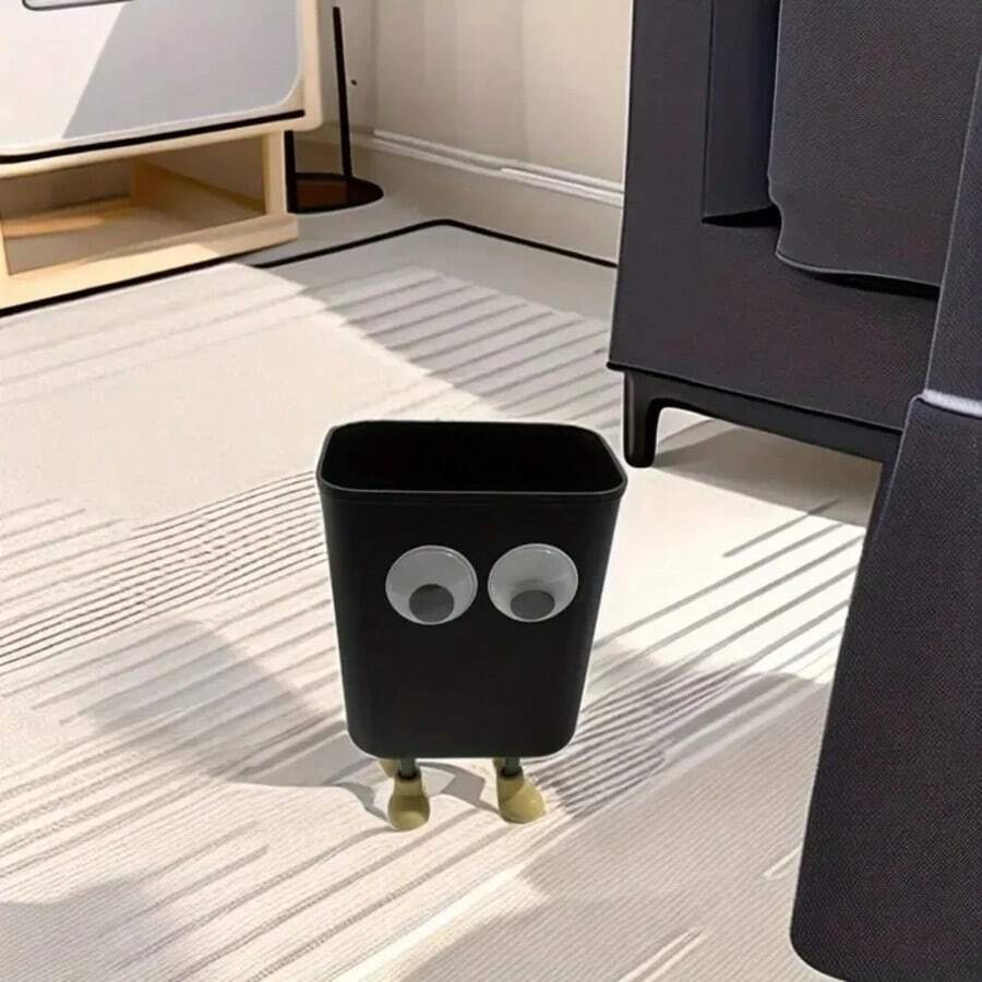 Funny Big Eyes Trash Can With Feet Garbage Bin Home Office Rubbish Bin ...