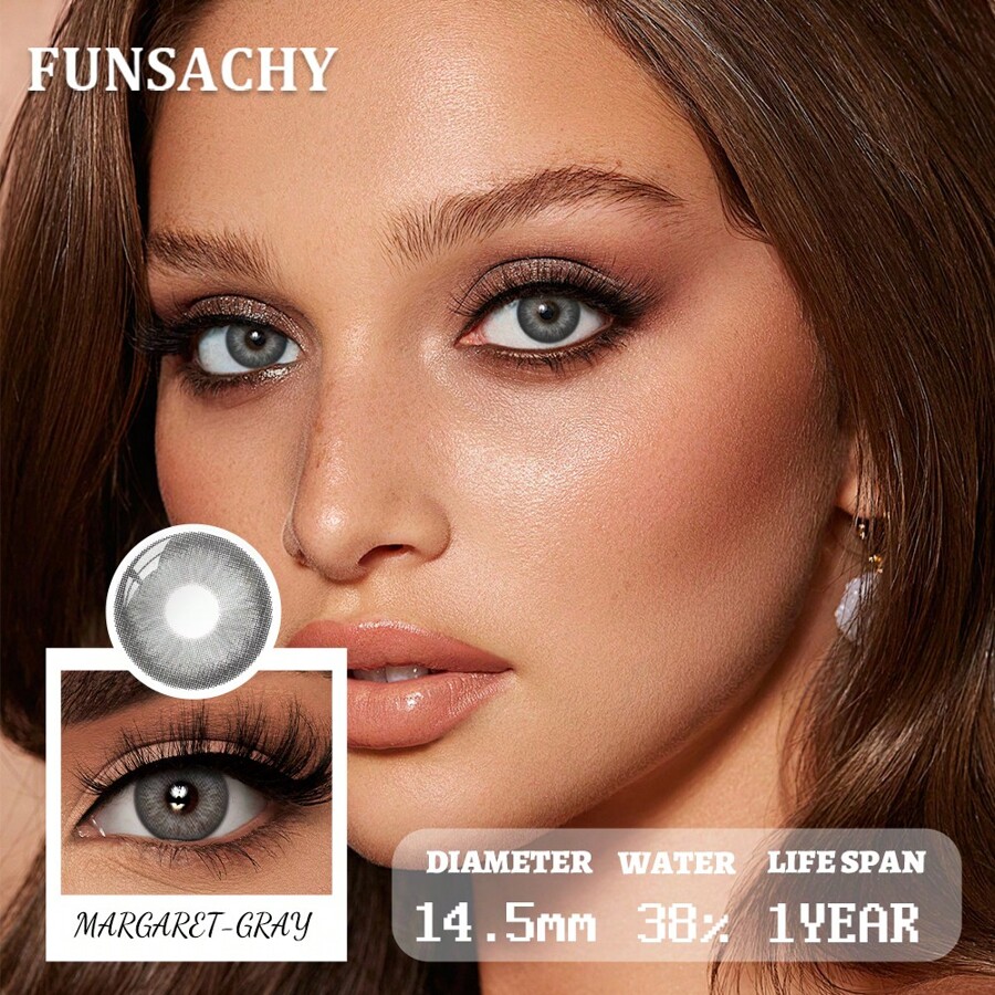FUNSACHY Natural Soft Contact Lenses 14.5mm Gray Contact Lenses Soft ...