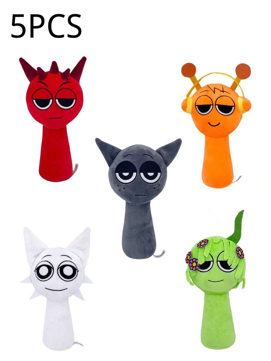 5PCS Sprunki Plush, 7.8'' Sprunky Wenda e cinza Plushies, Sprunk Soft e ...