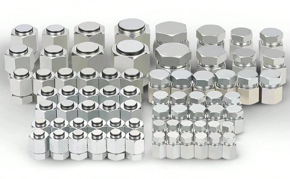 144PCS Hydraulic JIC 37 Degree And ORFS Flat Face Cap And Plug ...