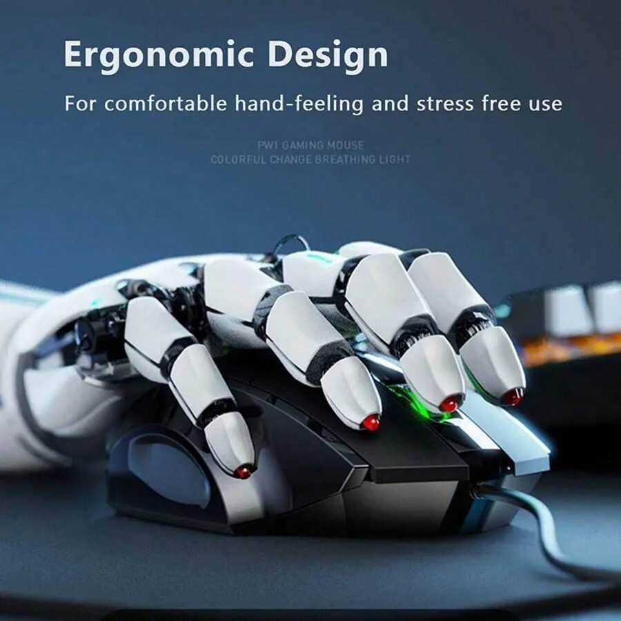 W1s USB Computer Mouse, Silent Mouse 3 Button Wired Mouse, Office And ...