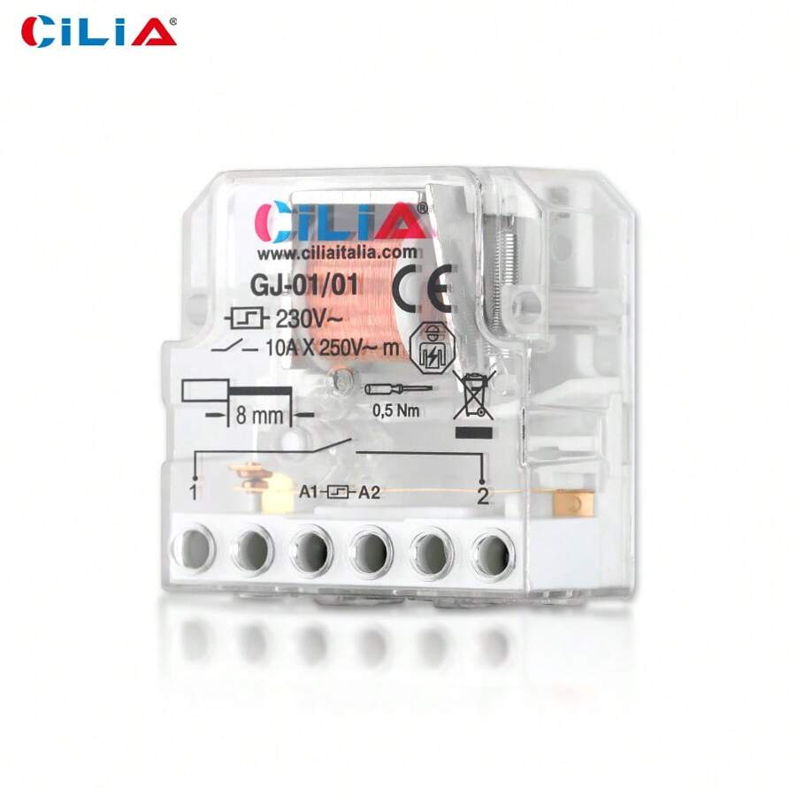 1 pezzo relé a impulso CILA 230V meccanico ad impulso con circuito della bobina separato e ...