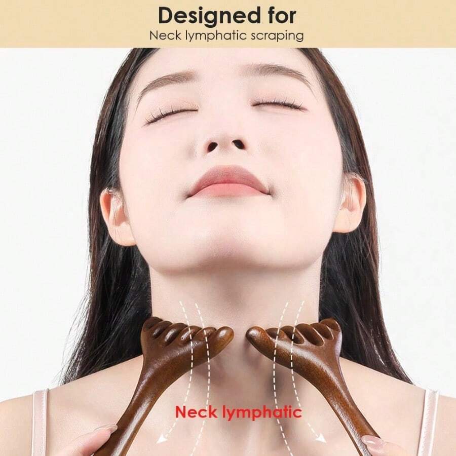 Six-Claw Head Meridian Massage Comb Anti-Static Natural Wooden Wide ...