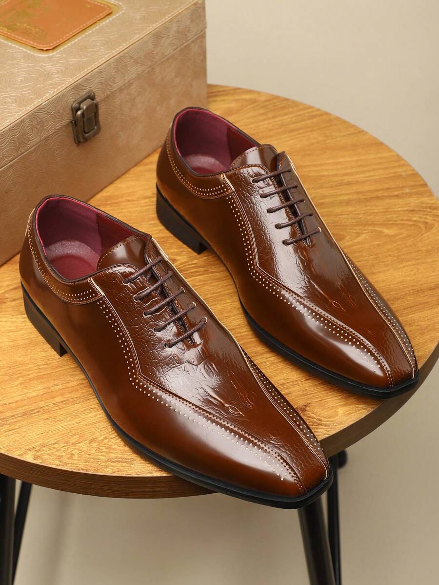 Hot Selling Men's Classic Simple Pointed Toe Leather Shoes, Business ...