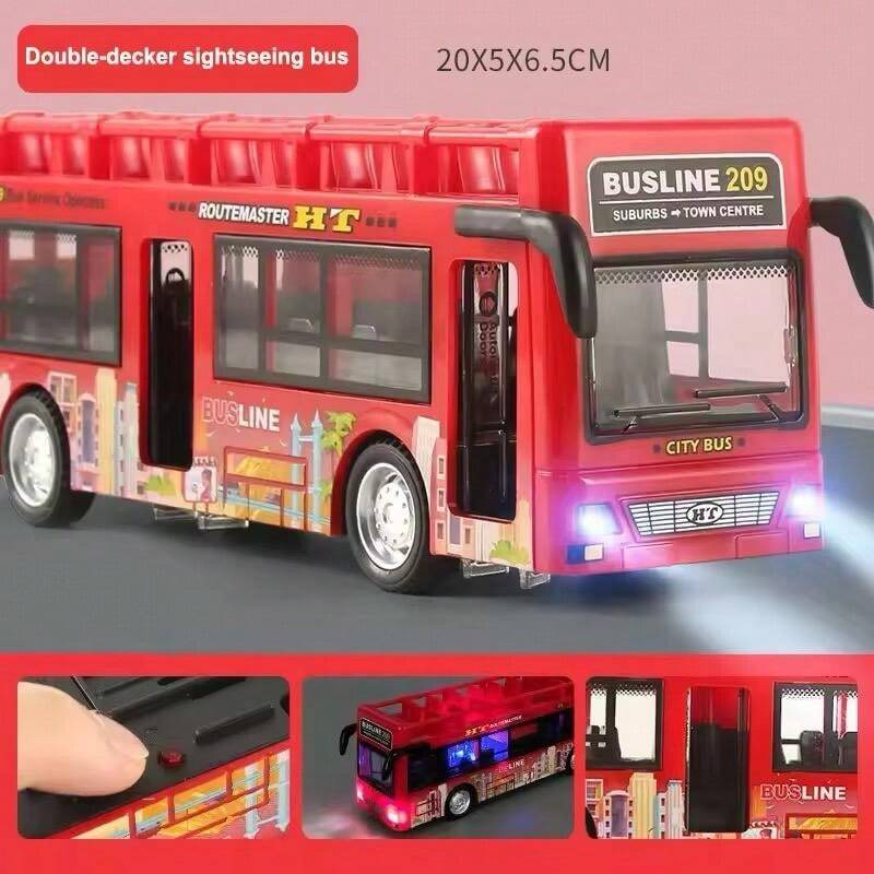 1pc New Children Toys Inertial Double-Decker Sightseeing Bus Model ...