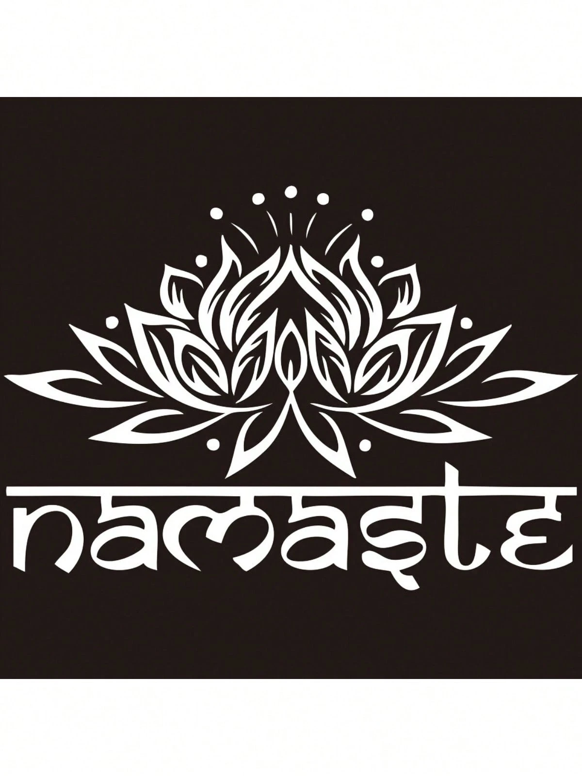 Namaste Lotus Flower Decal 1-Pack, Vinyl Material, Yoga Greeting Design ...