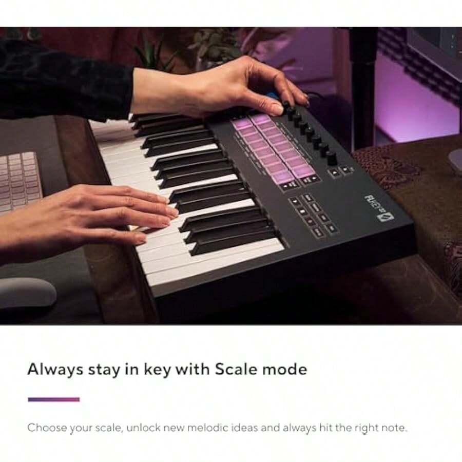 37-Key MIDI Keyboard Controller With Chord Mode Scale Mode For Seamless ...