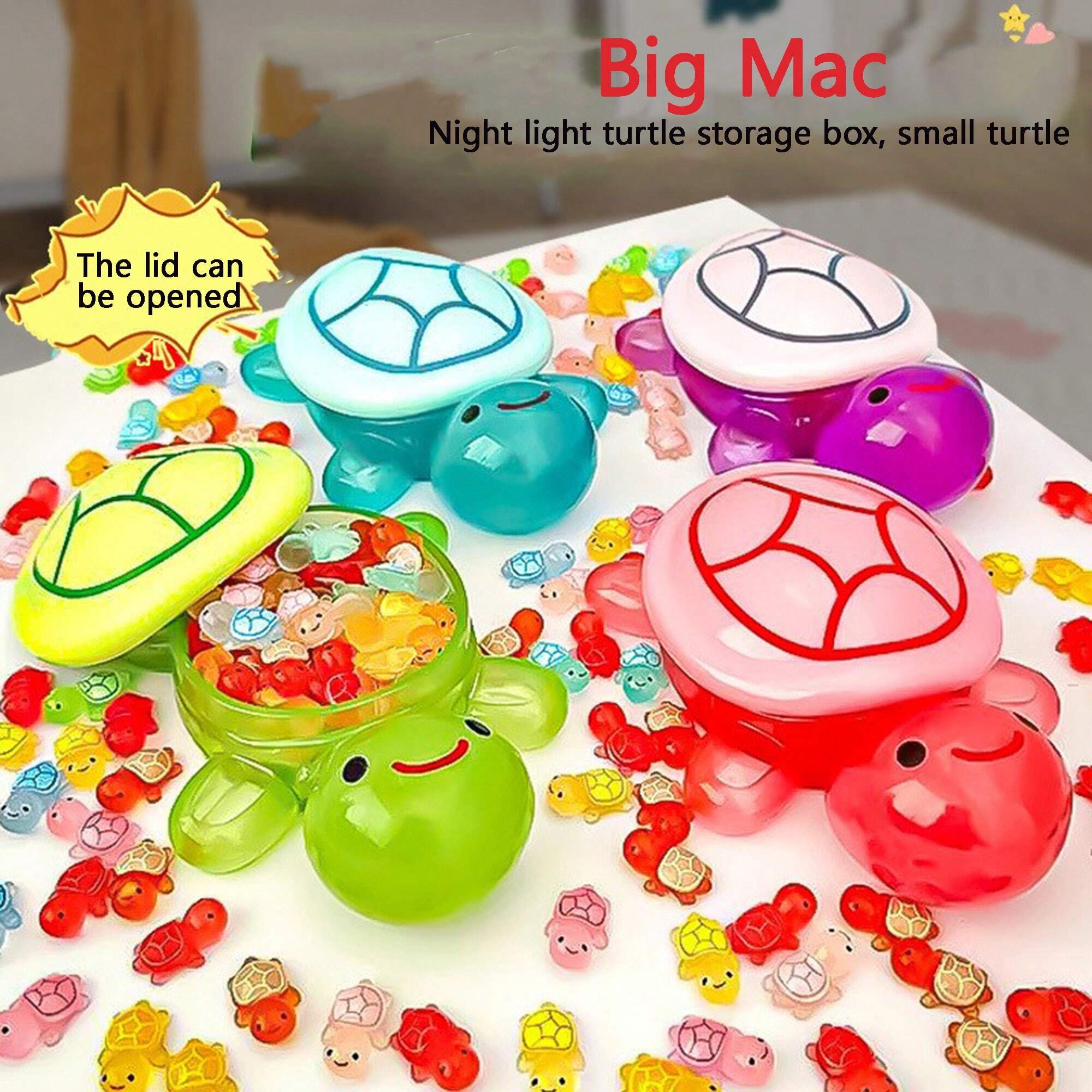 1pc Big Turtle Storage Box + 5pcs 3.4cm + 20pcs 2.3cm Huge Turtle Clash ...