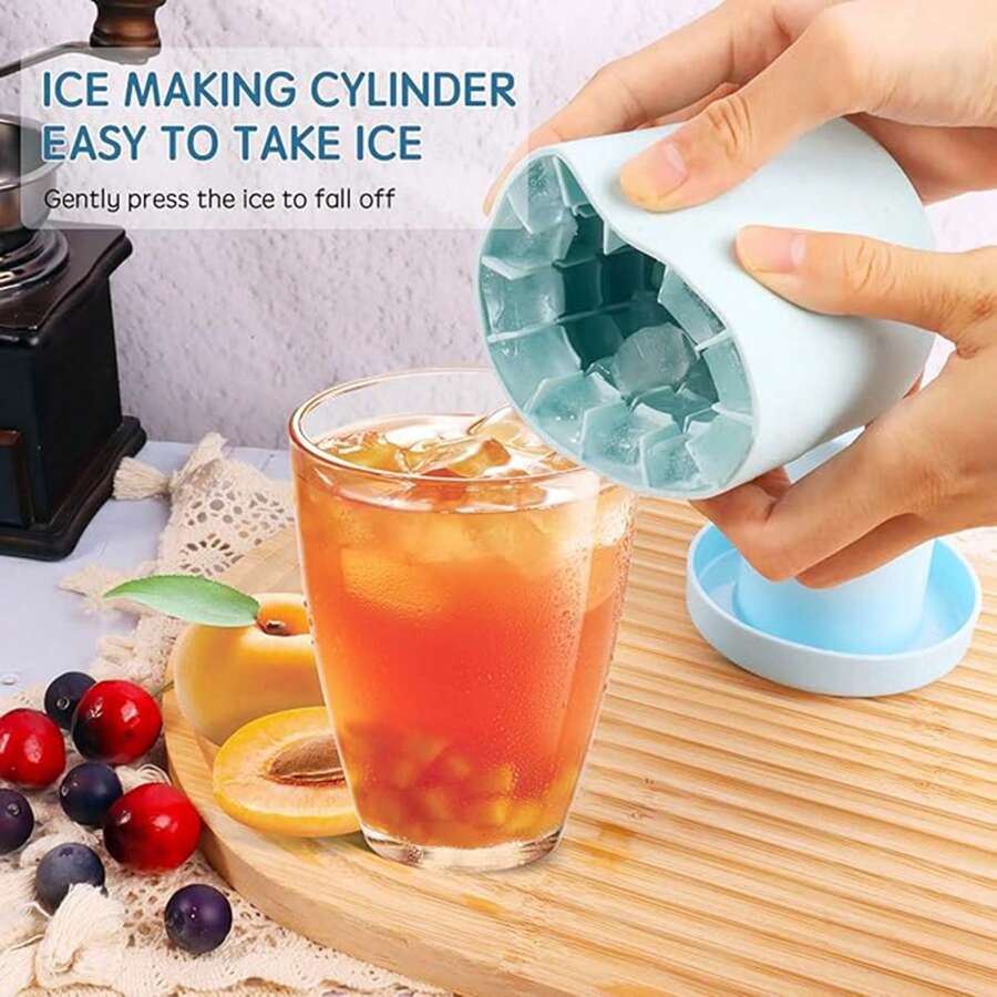 Cylindrical Silicone Ice Mold, New 3D Ice Maker, Pressure Reducing Ice ...