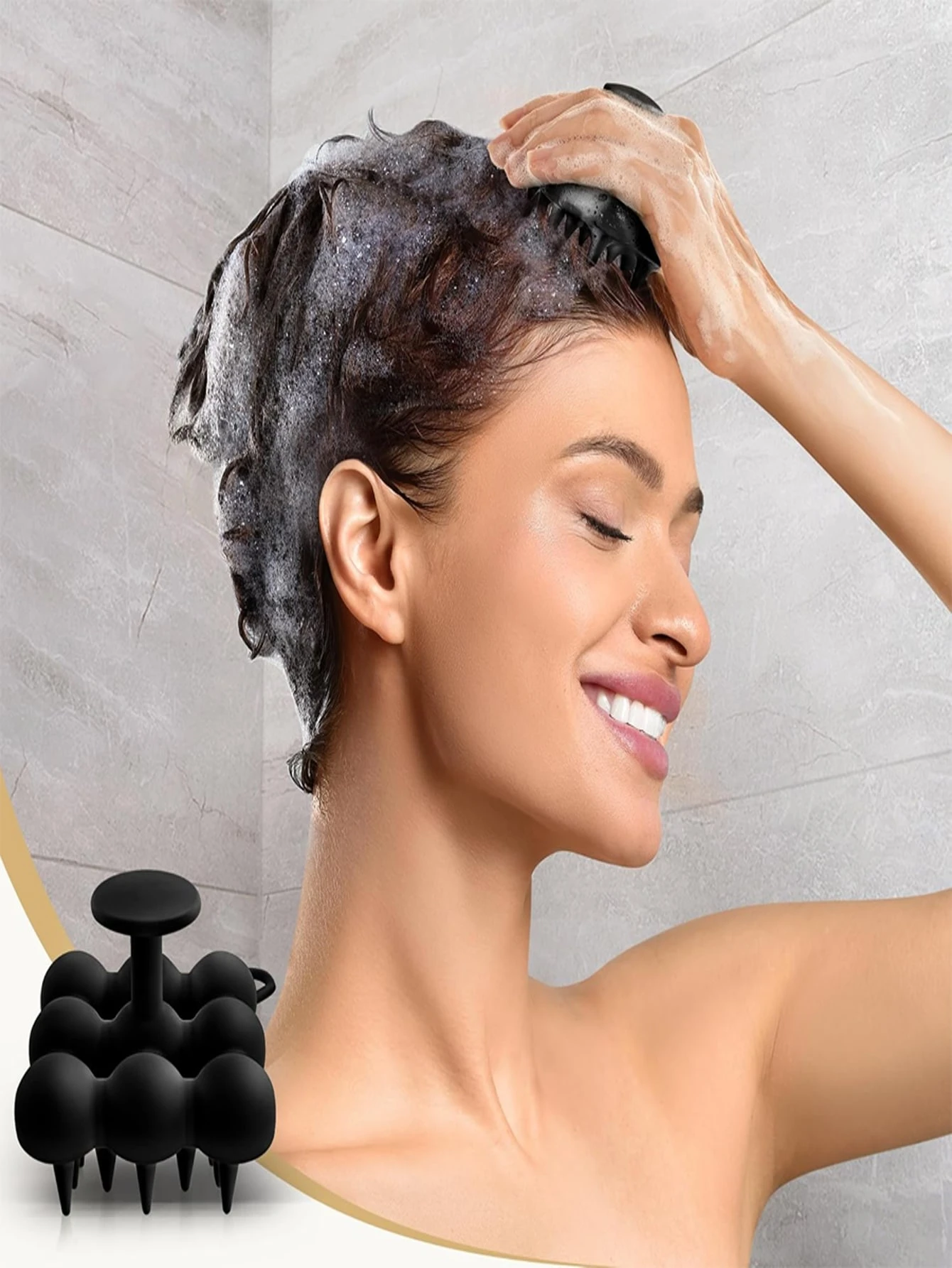 Silicone Scalp Massager Shampoo Brush Scalp Brush For Dandruff Removal
