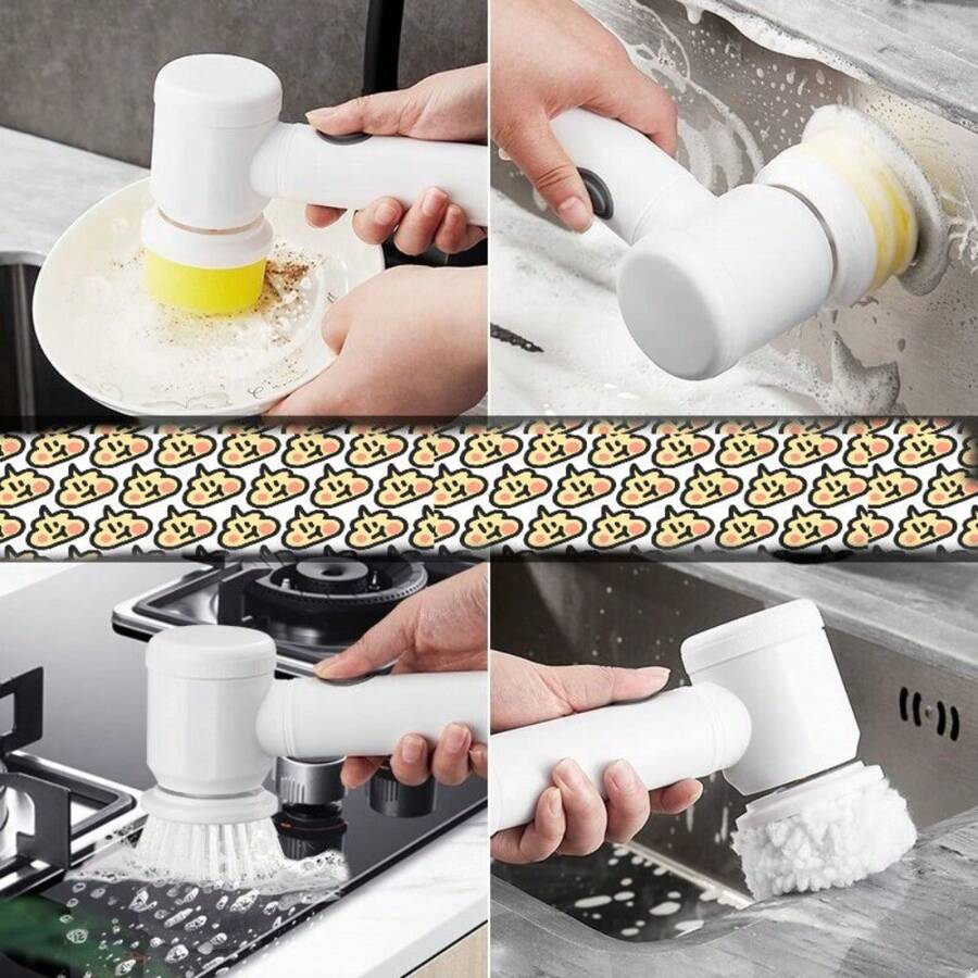 Kitchen Supplies Multifunctional Brush Electric Scrubber Rechargeable ...