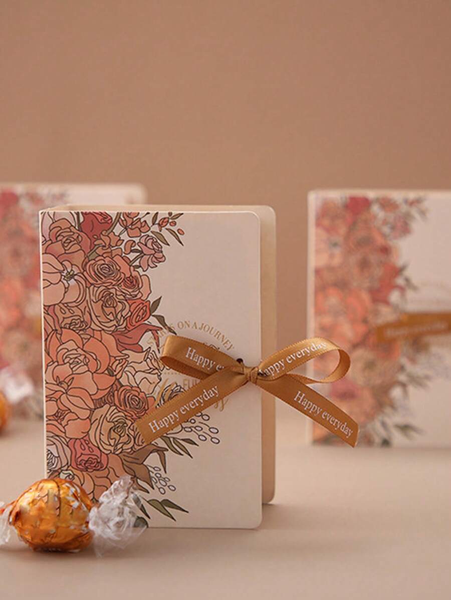 5pcs Creative Book-Shaped Gift Boxes, Magic Book Candy Boxes, Floral ...