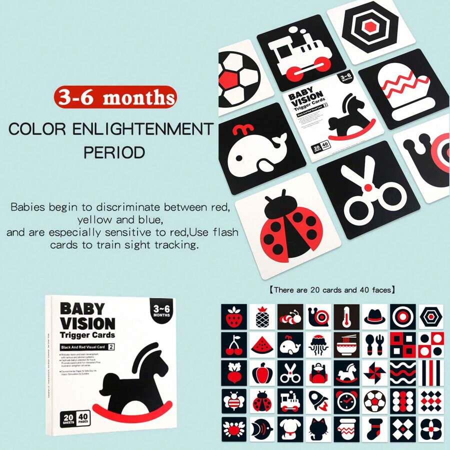 Black And White Cards Newborn Early Education Visual Stimulation Card 0 ...