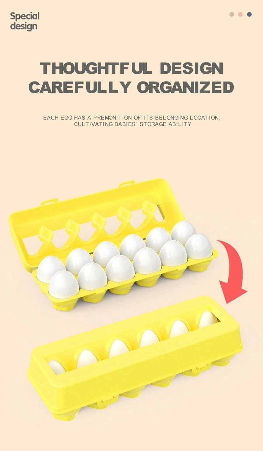 1 Set Of 12pcs Kids Color & Shape Matching Eggs Toy - Geometric Shapes ...