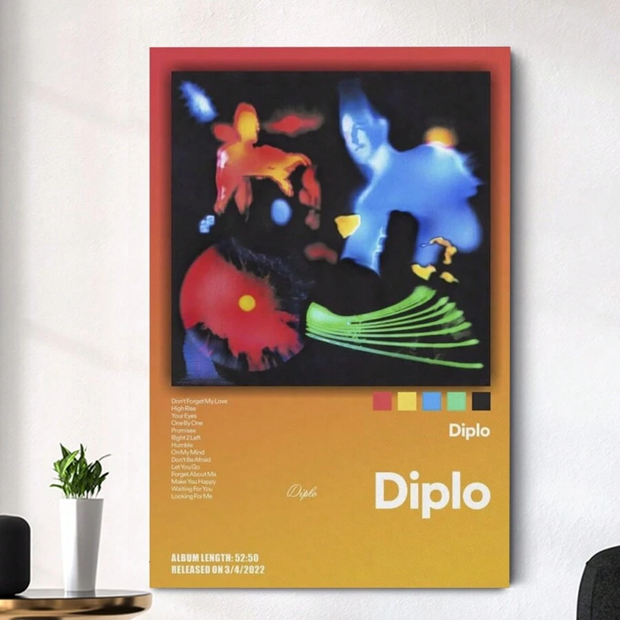 Diplo Music Album Cover Poster Star Pop Decorative Painting Canvas Wall ...