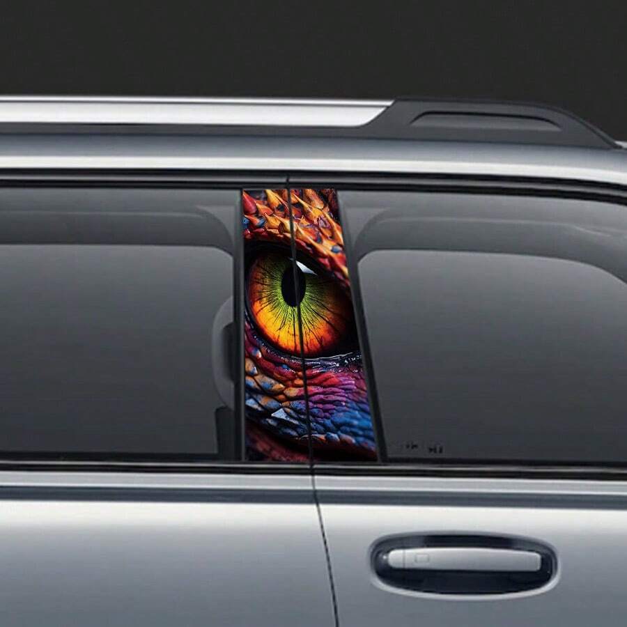 1 Pair = 2 Pcs, Animal Eye Car B-Pillar Stickers, PVC Self-Adhesive Car ...