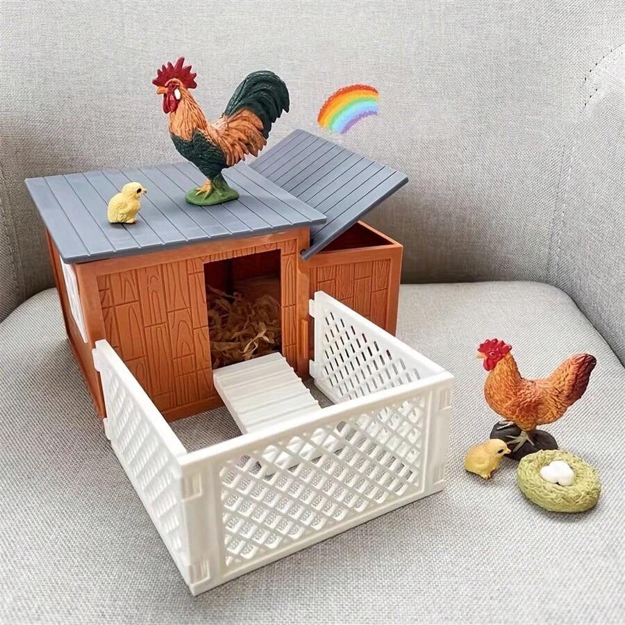 Mini Sandbox Realistic Chicken Coop, Rabbit Hutch, Dog House Scene ...