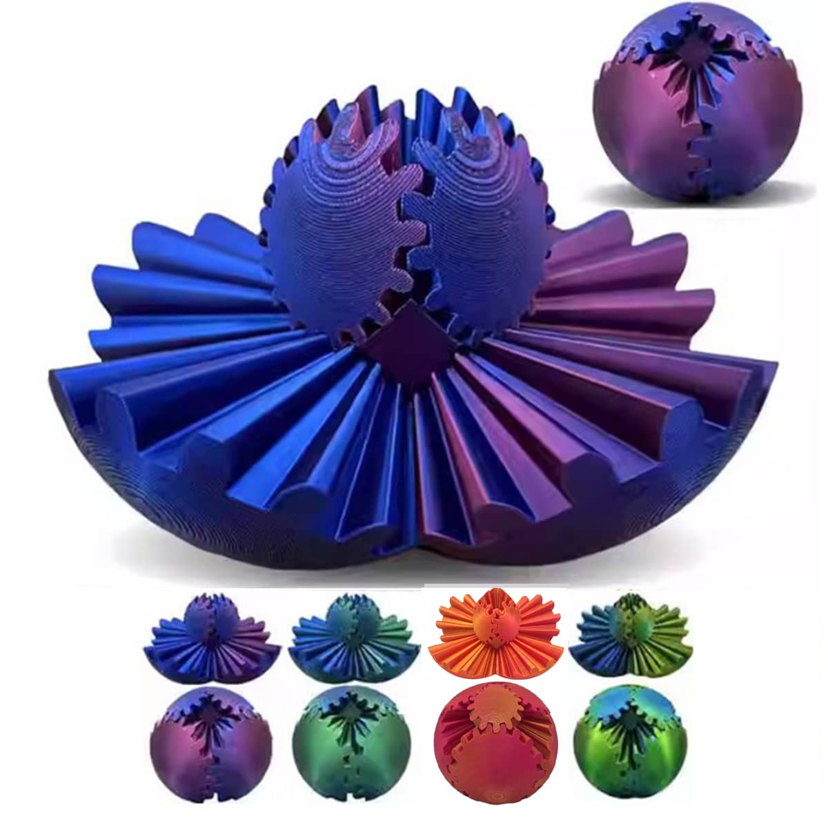 3D Printed Gear Ball Spinning Toy - Decompression Powered Tabletop Toy ...