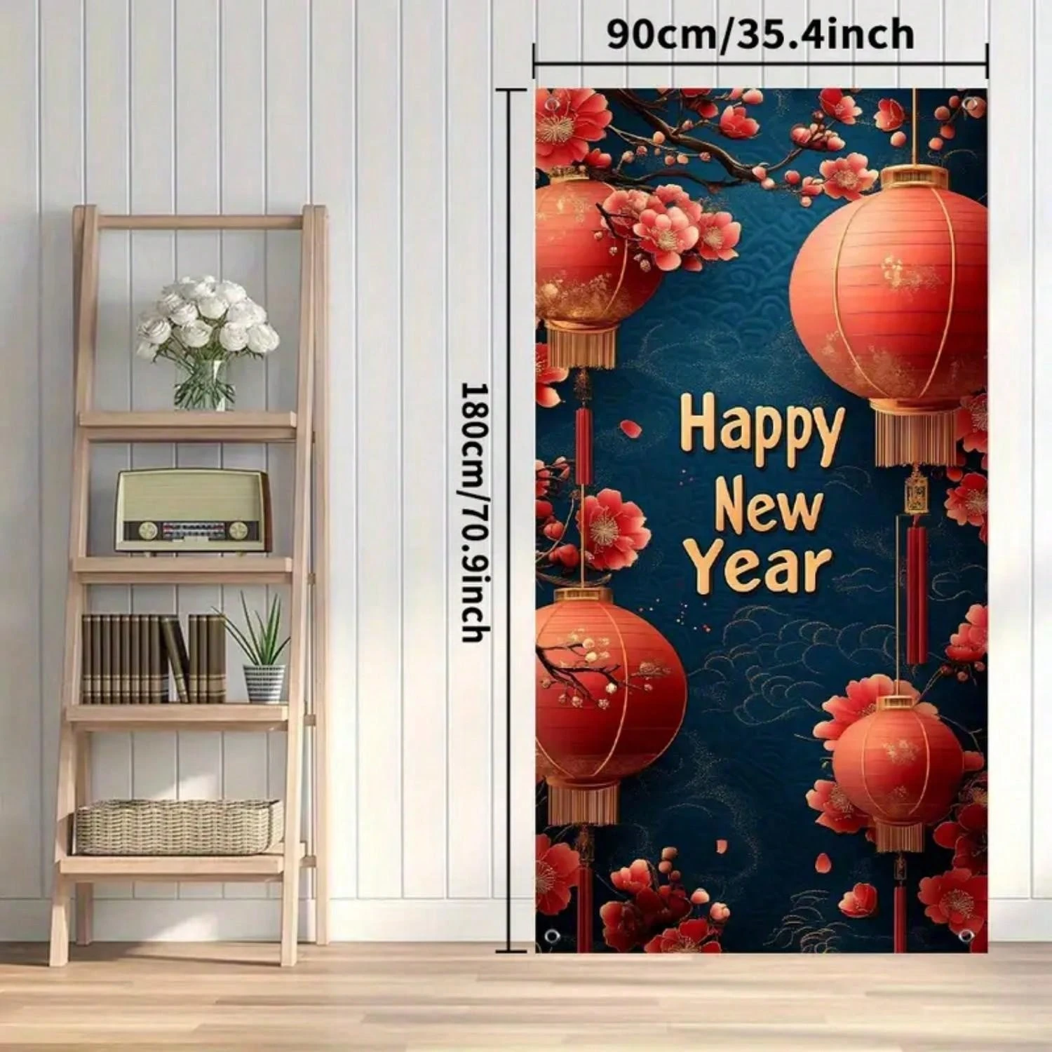 1 Piece Chinese New Year Door Cover Chinese Red Happy 2025 Door Banner ...