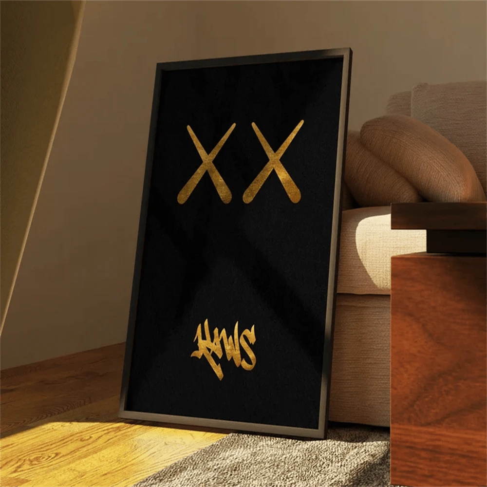 KAWS 1/3pcs KAWS, Decorations, Gold Posters, Living Room, Bedroom ...