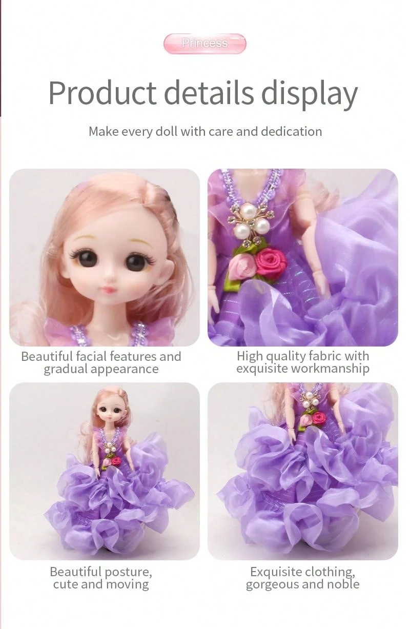9-Inch Electric Fashion Princess Toy Doll With LED Lights And Music ...
