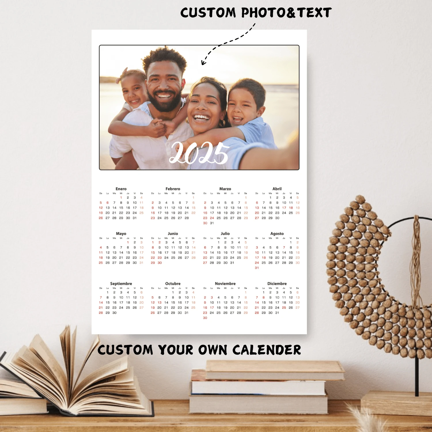 1 Calendario personalizzato A3 per il 2025, calendario annuale a 12 ...