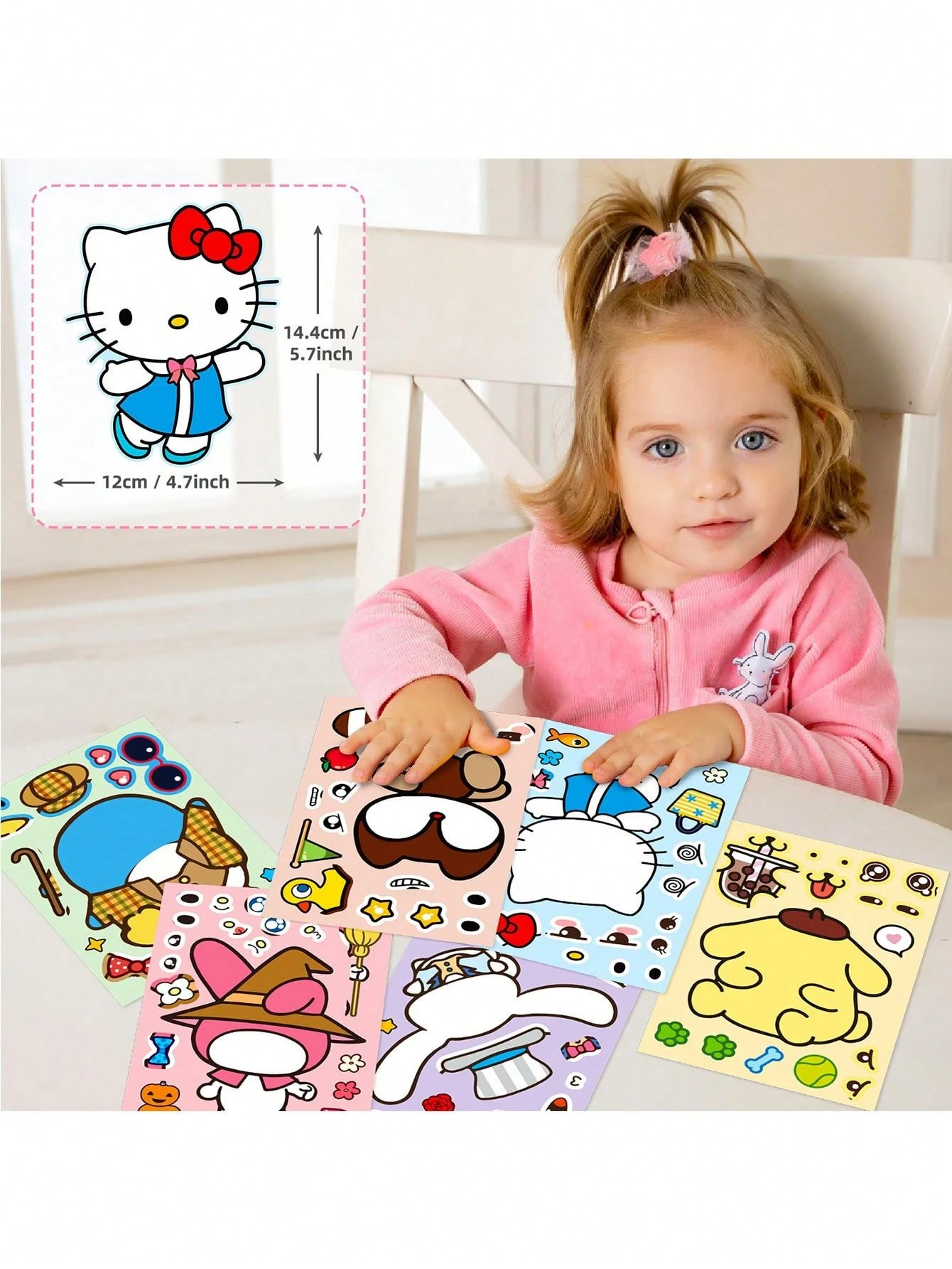Sanrio A Suit Of 6pcs Sanrio Stickers Diy Cute Hello Kitty Kuromi