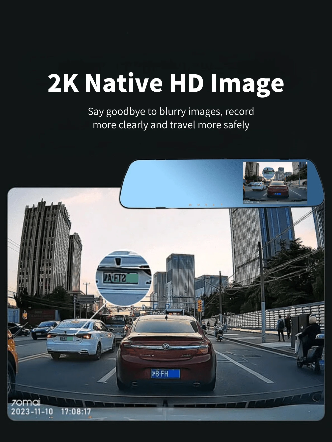 5-Inch 1080P Dual-Channel Dash Cam With High Definition Front And Rear ...