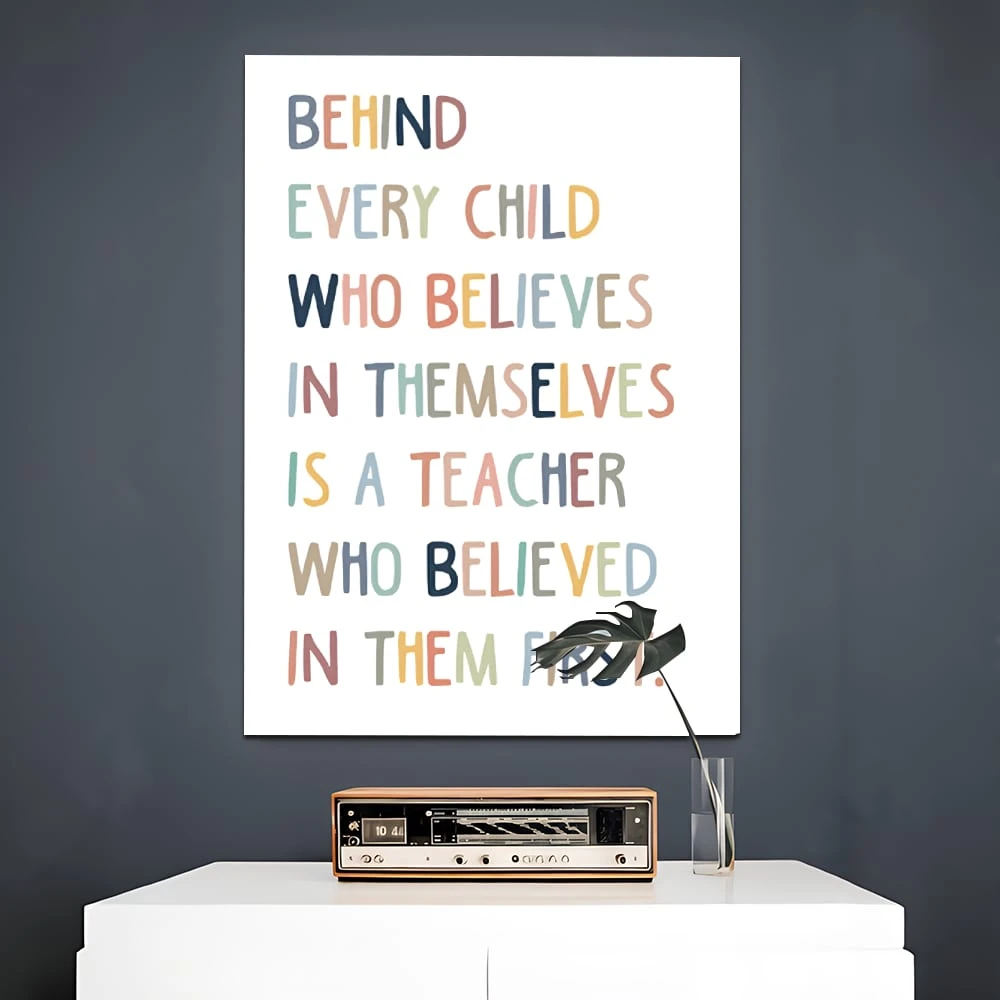 1 Pc Framed Motivational Wall Art For Classroom Decor, Classroom ...