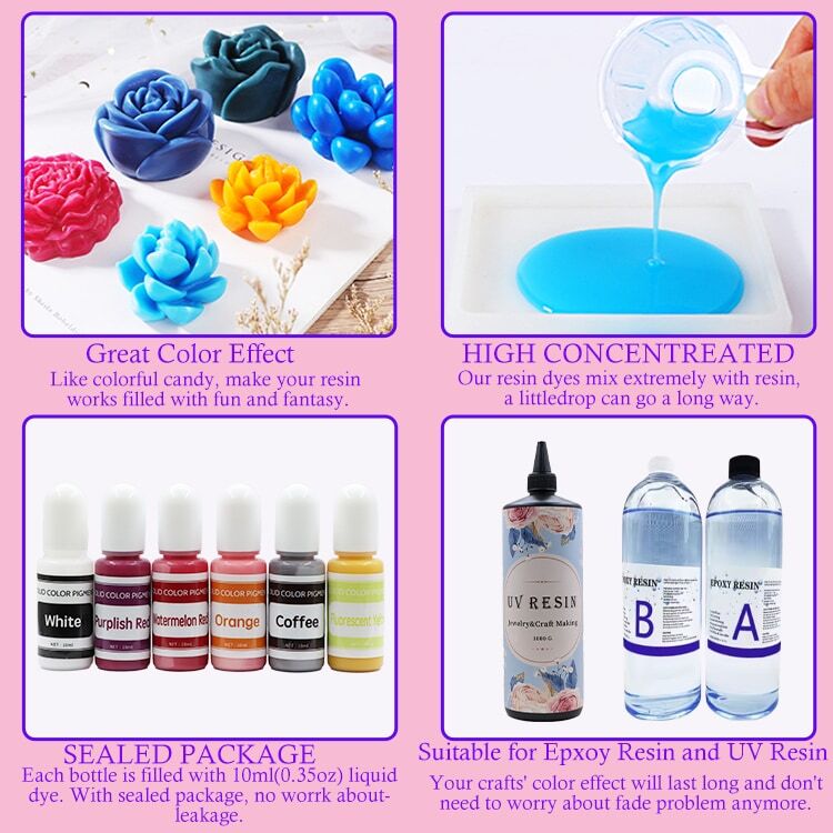 20 Colors Epoxy UV Resin Solid Pigment Opaque Liquid Epoxy Resin Color ...
