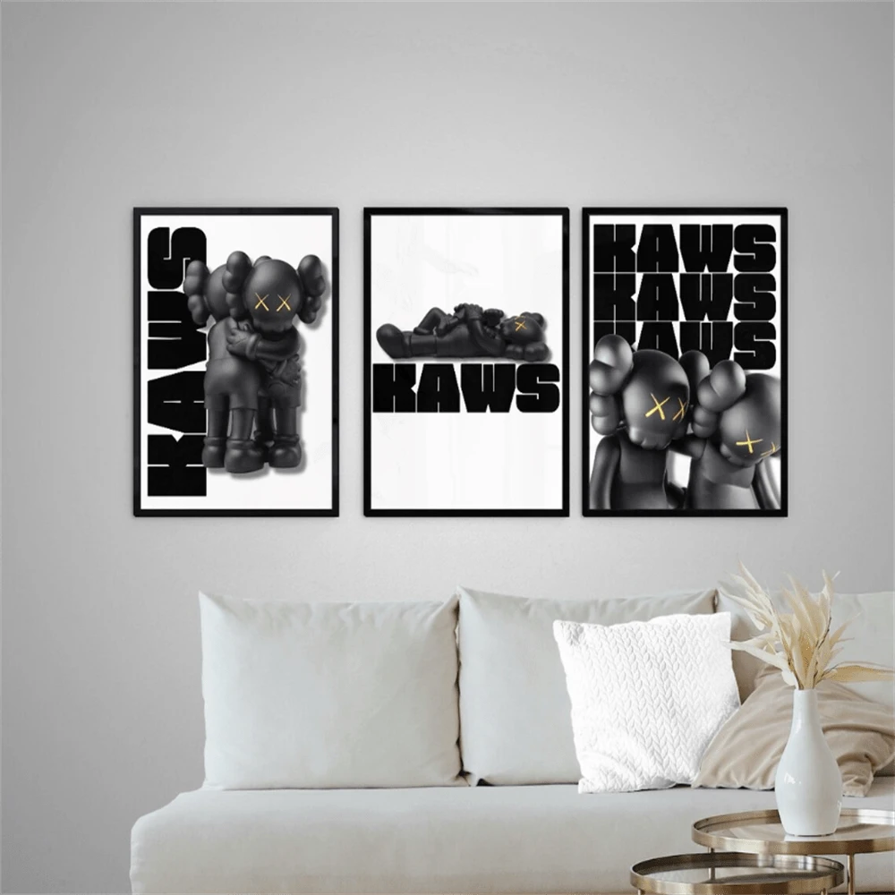 KAWS 1/3PCS For Home Decorations K-Kaw-Art Statue Poster Decorative ...