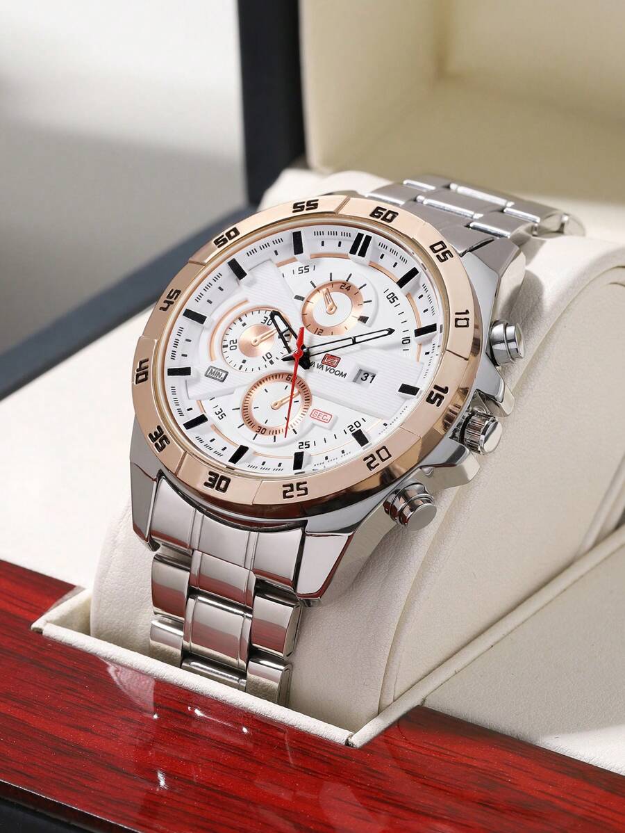 VA VA VOOM 45mm Men's Quartz Stainless Steel Waterproof Analog Sport ...