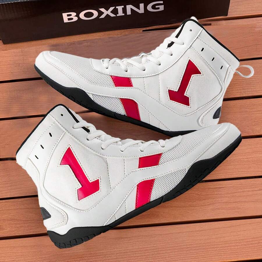 TOLLN Men's Professional Boxing Shoe High -Top Fight Shoe Fighting ...